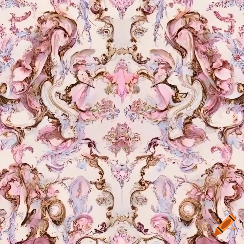 Rococo pattern for a ball dress in flat texture on Craiyon