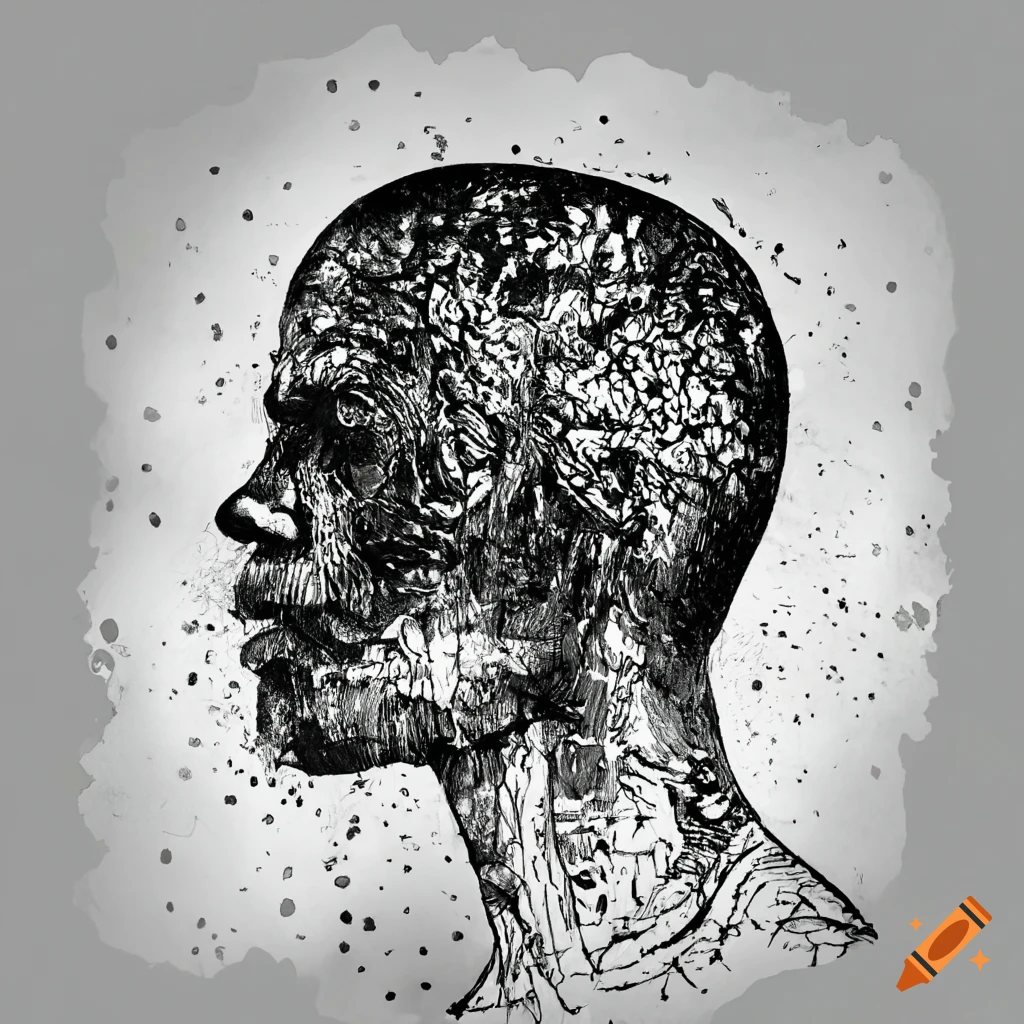 Drawing depicting the challenges of men's life and mental health ...