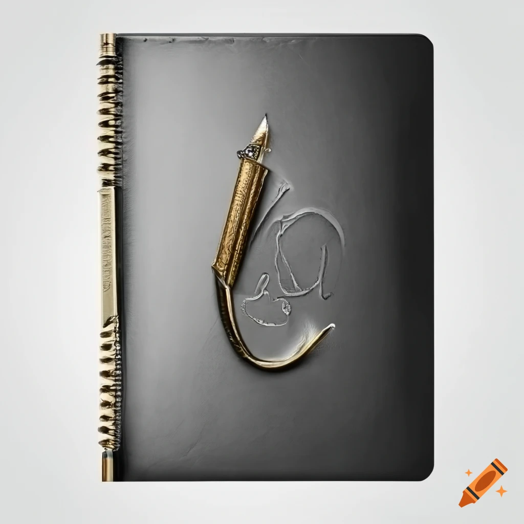 Classic leather-bound book with golden embossed letters on Craiyon