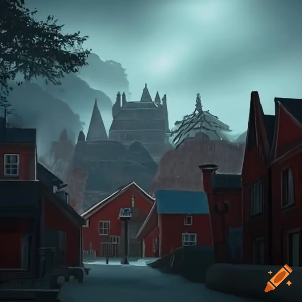 Calm and peaceful Swedish town in a video game on Craiyon