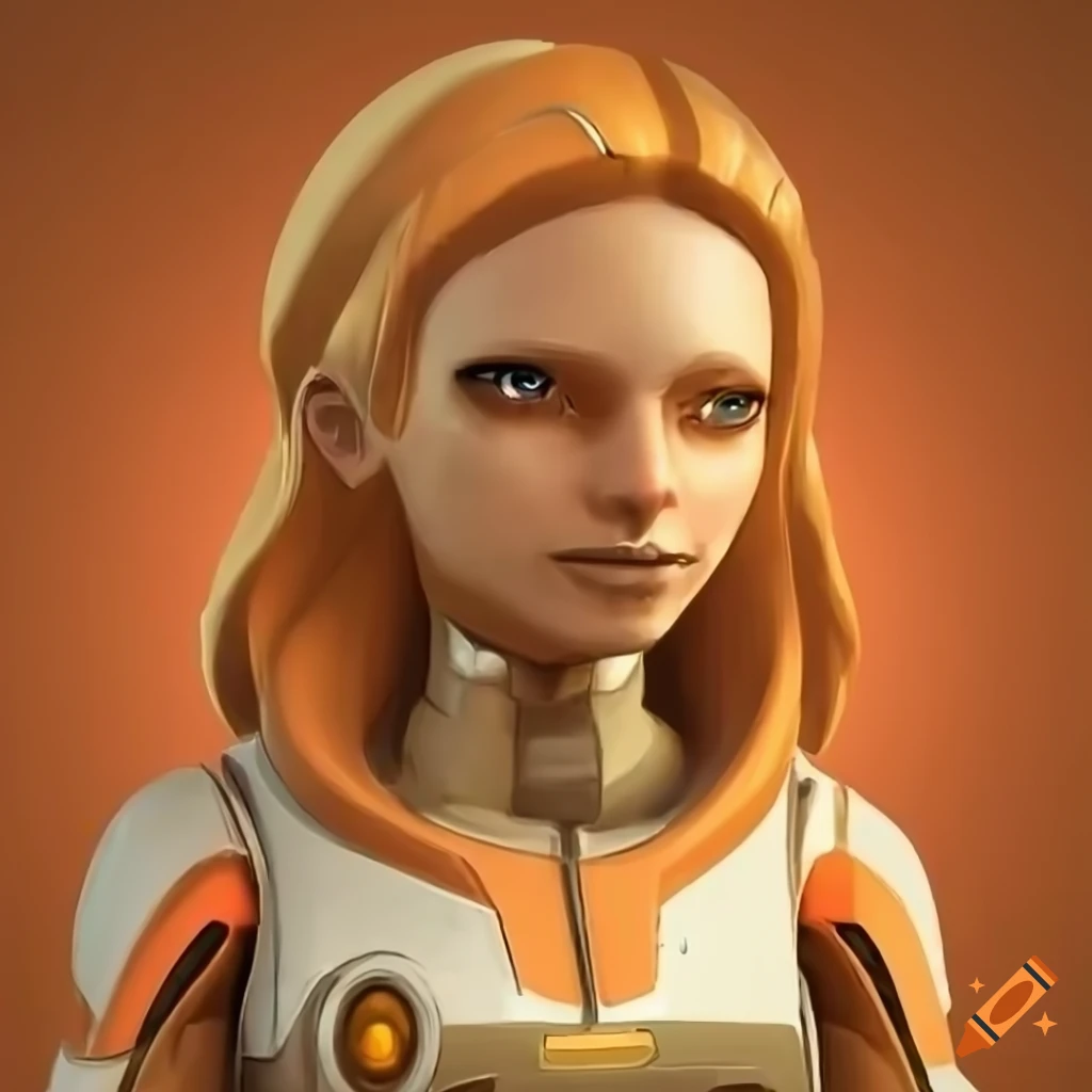Sci-fi android with blonde hair on Craiyon