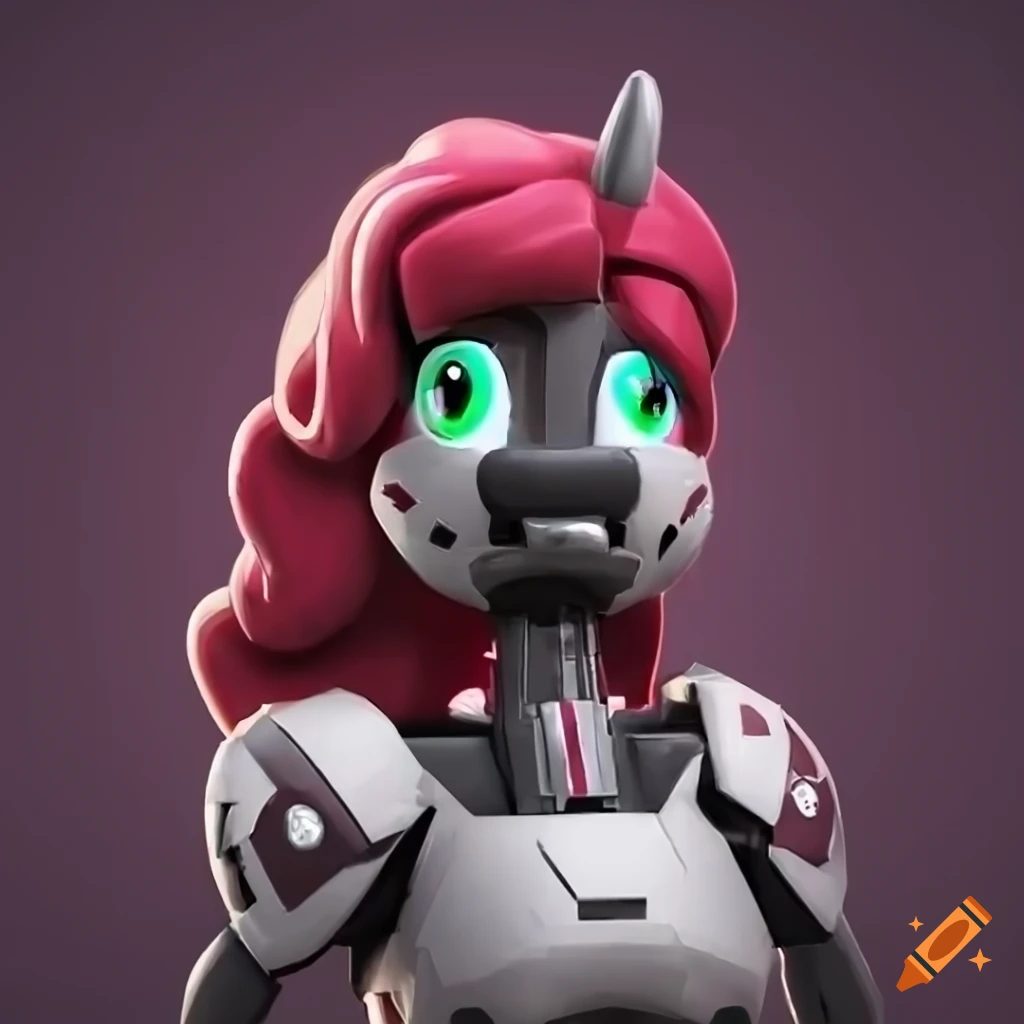 Sci-fi my little pony humanoid android on Craiyon