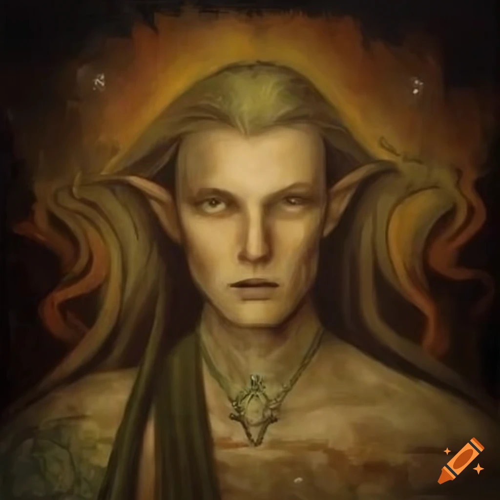 Depiction of dirthamen, elven deity of secrets and knowledge with an ...