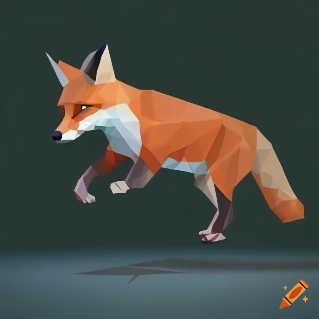 Fox chasing rabbit in low poly style on Craiyon