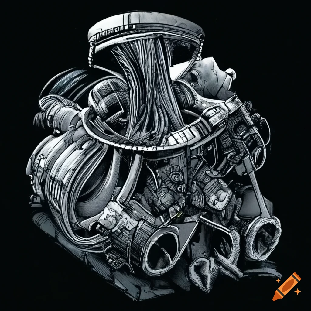 Section of an engine on Craiyon