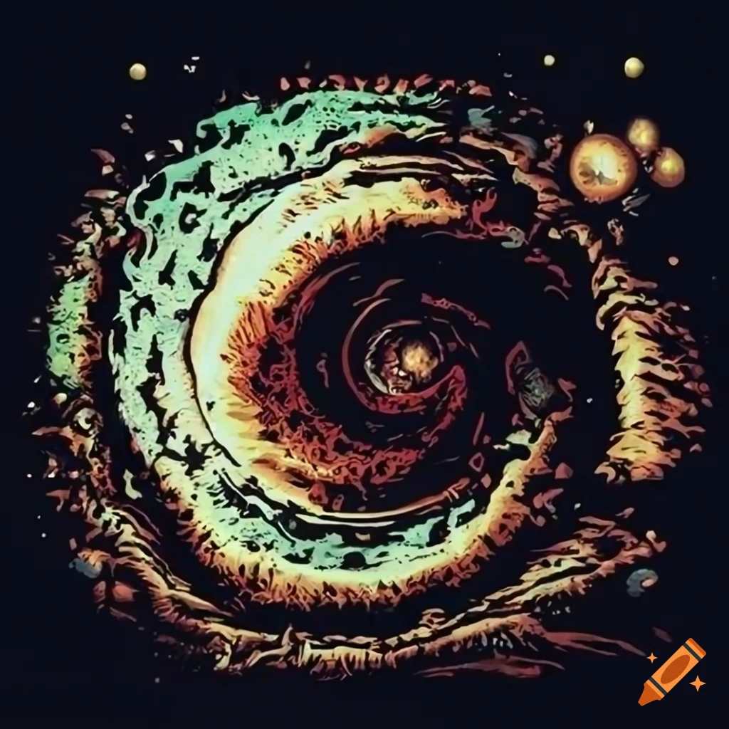Space-themed illusion with high contrast in crust album cover style on ...