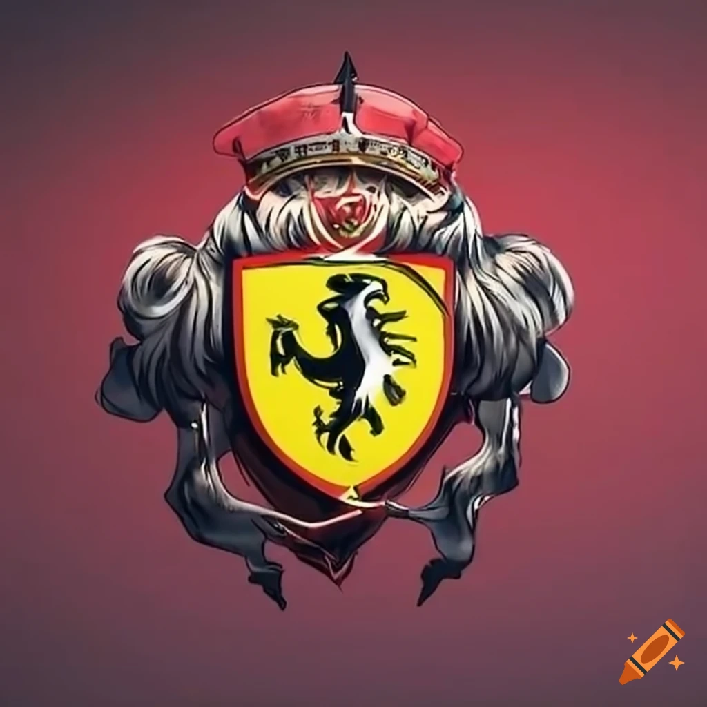 Ferrari sign with a goat on Craiyon