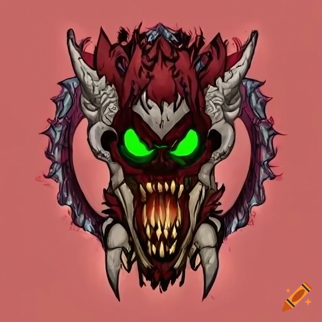 Insignia design for a monster-slaying team with mythical creatures on ...