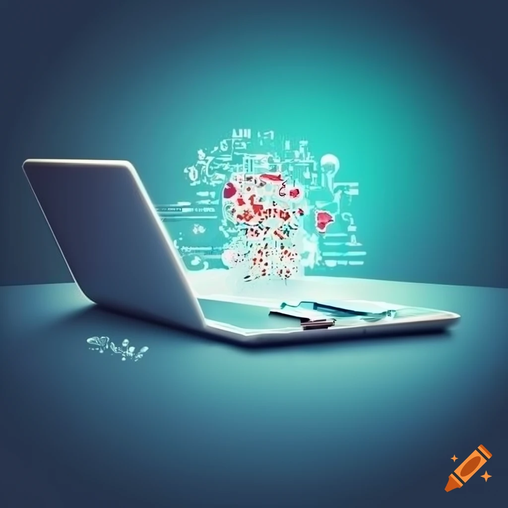 Home web page design for a medical software company on Craiyon