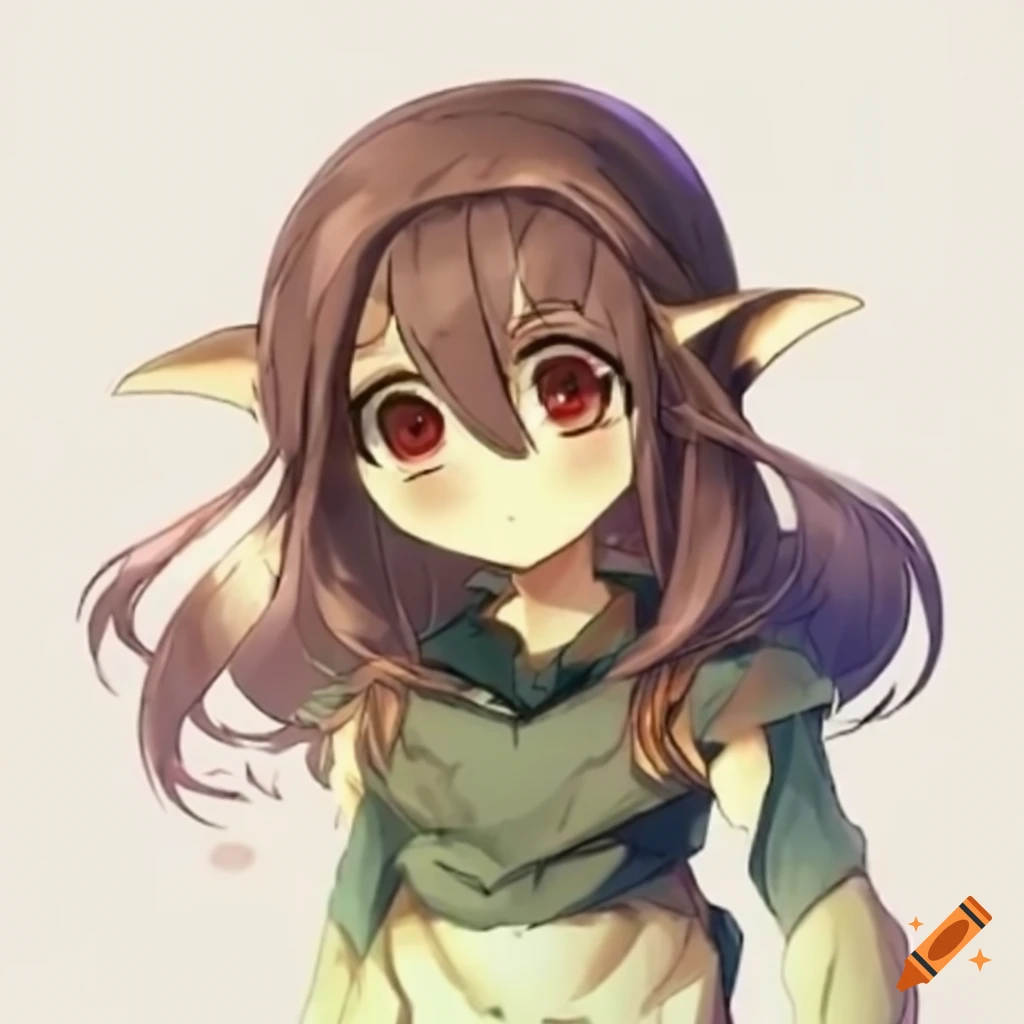 Cute and mischievous anime goblins guarding their dungeon on Craiyon
