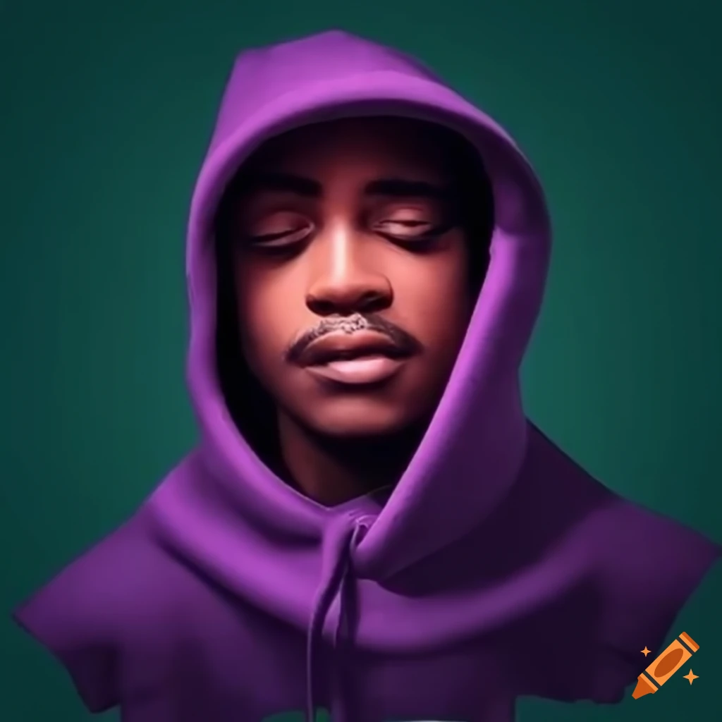 Black streamer in a black hoodie on Craiyon