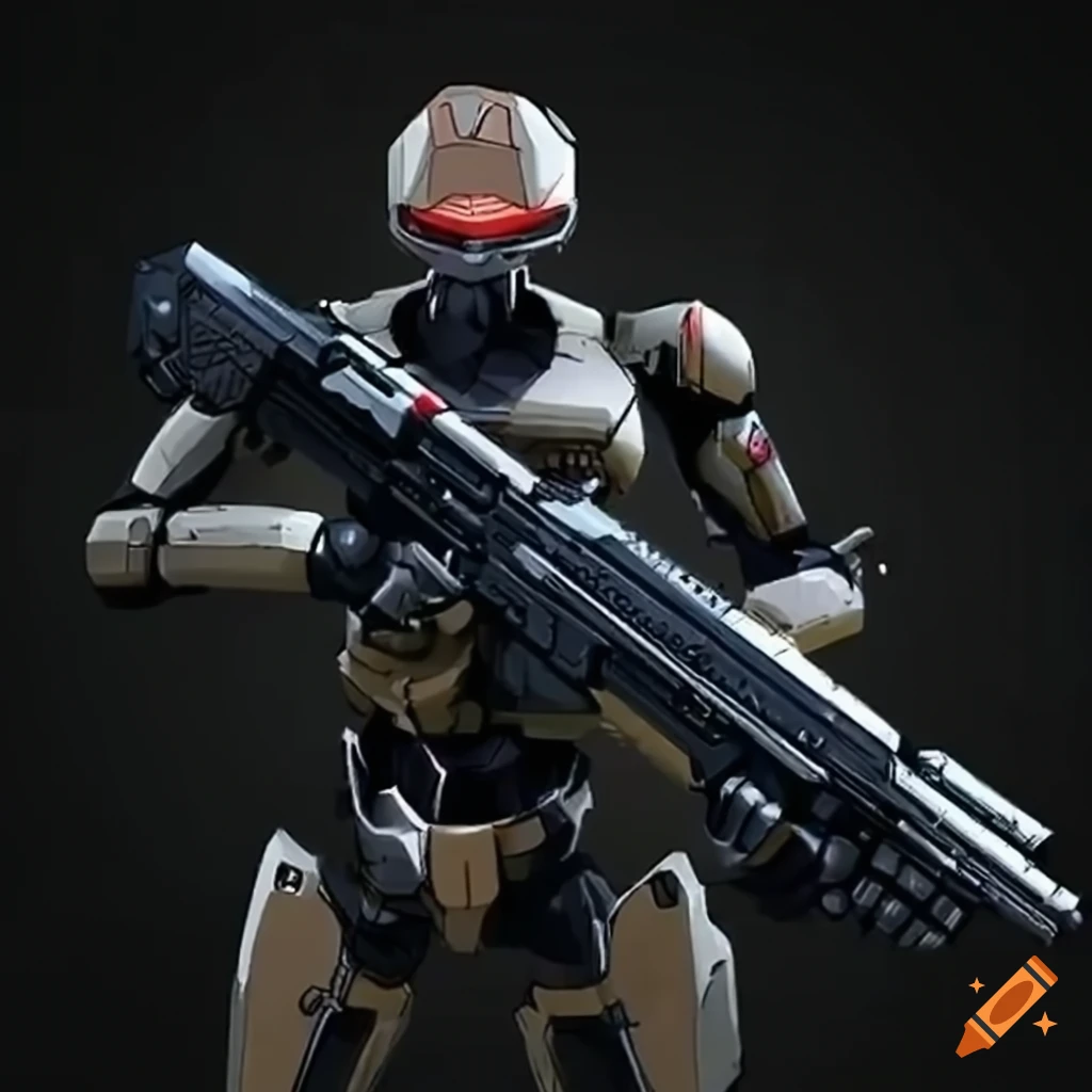 Anime robot warrior special force with canon firearms on Craiyon