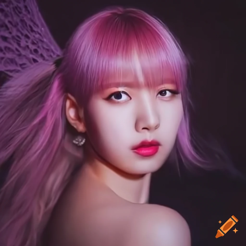Lisa from black pink depicted as an angelic goddess on Craiyon