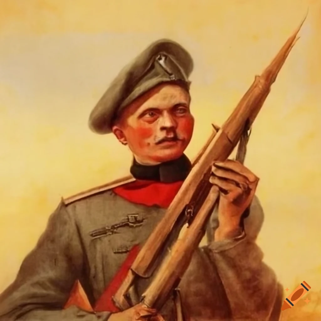 1918 russian red army propaganda farmer photo on Craiyon