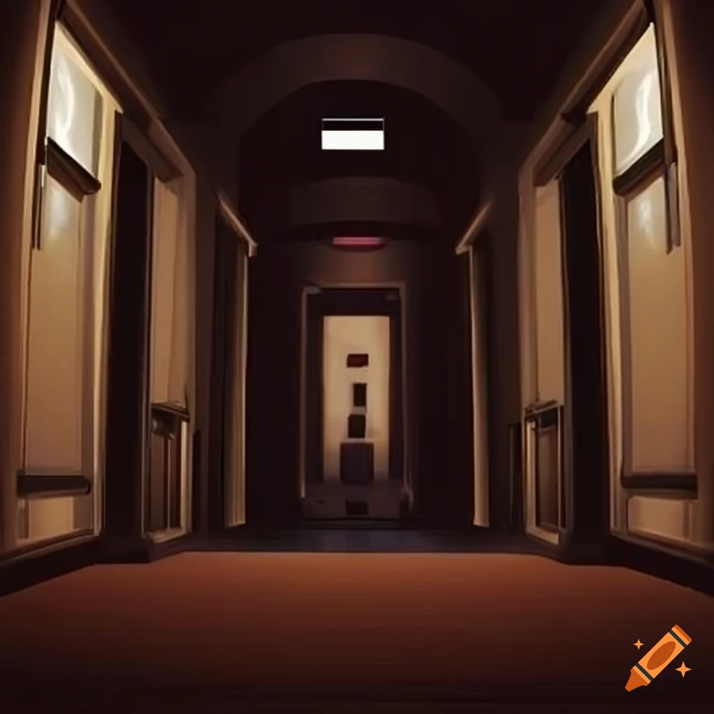 Cool sci-fi hallway scene on Craiyon