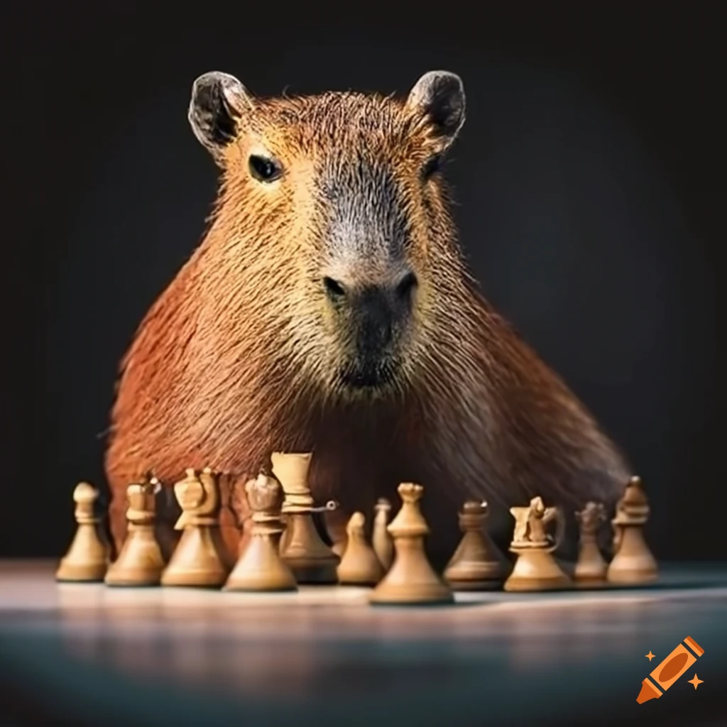 Capybara playing chess on Craiyon
