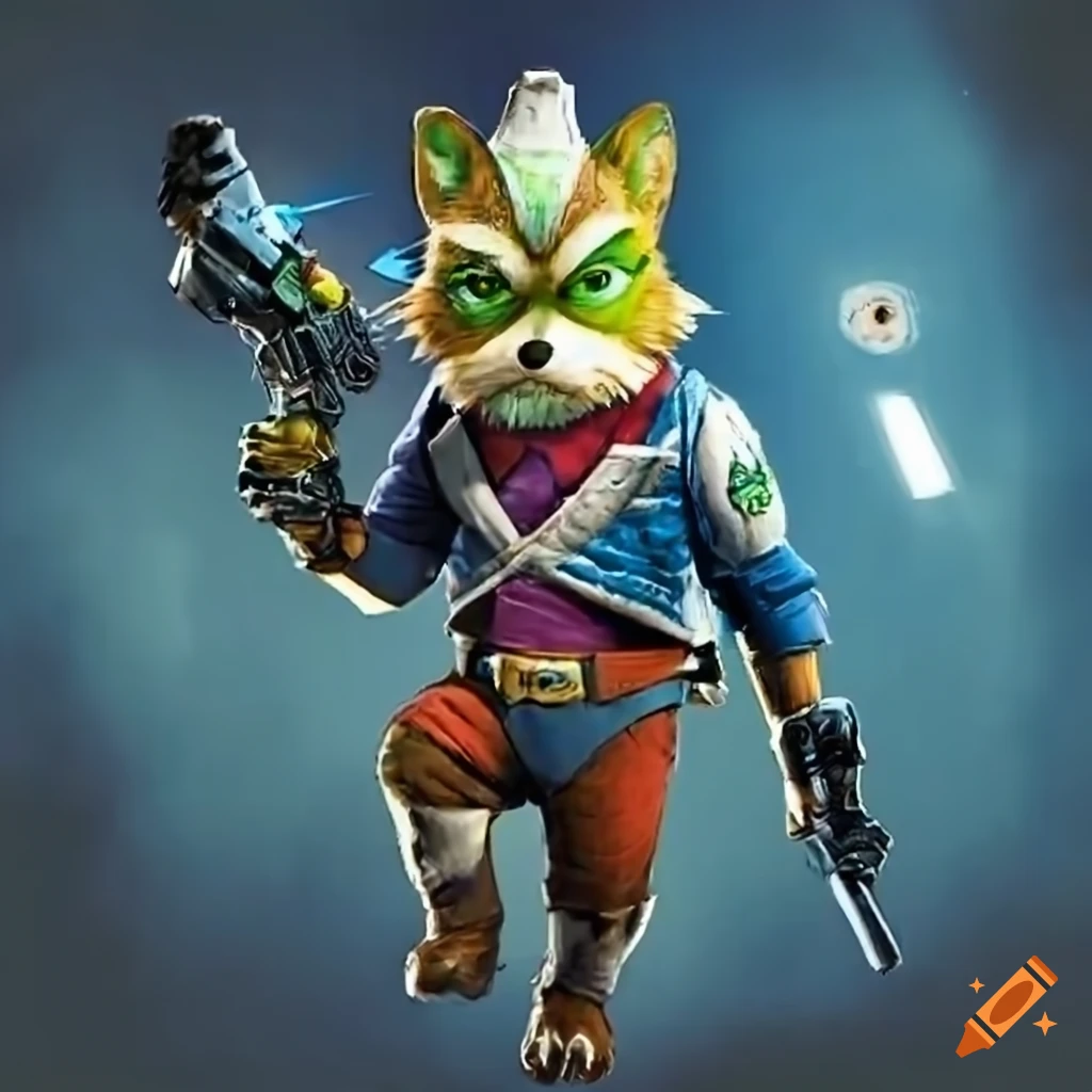 First person shooter, Star Fox, James Gurney, Norman Rockwell on Craiyon