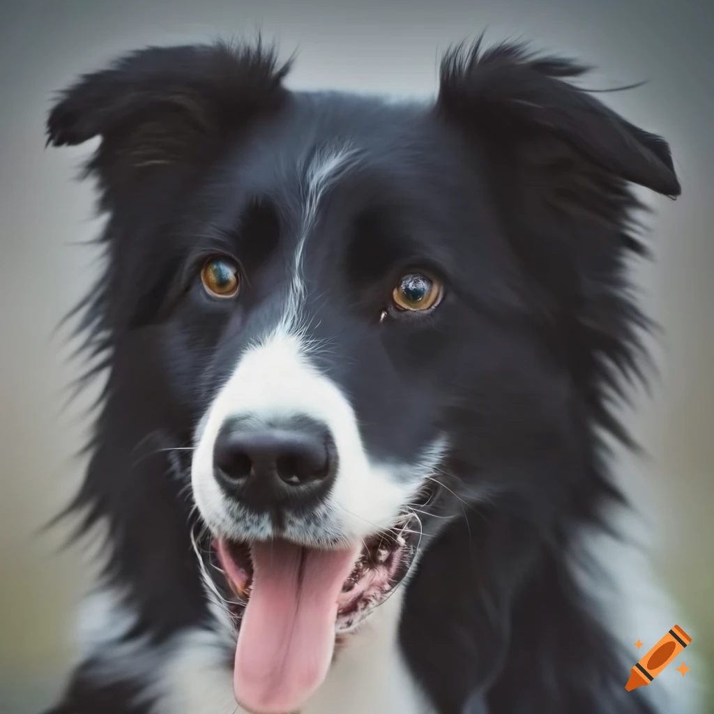 Happy border collie on Craiyon