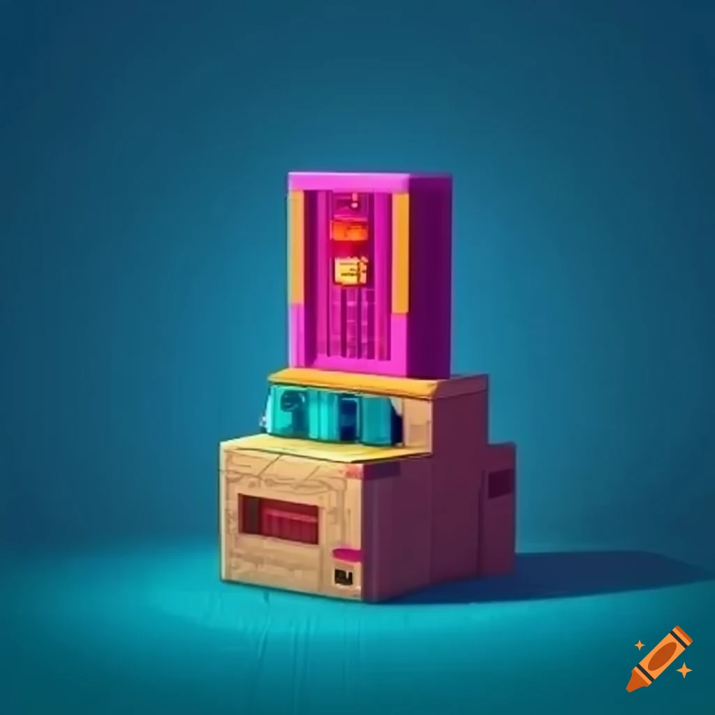 Colorful pixelated games in a retro-style hub on Craiyon