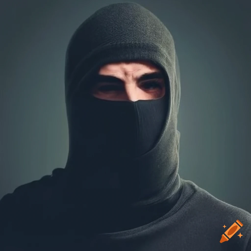 Man wearing a balaclava on Craiyon