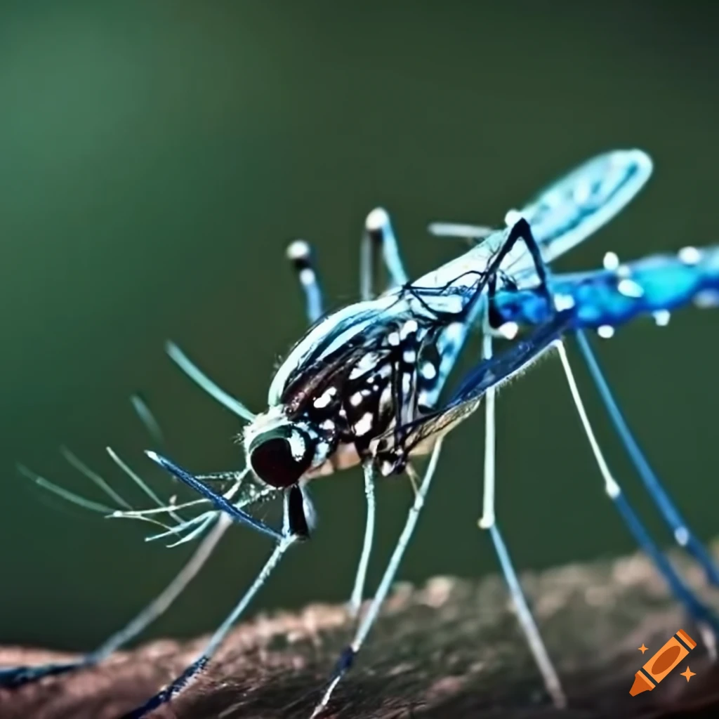 Blue mosquito on Craiyon