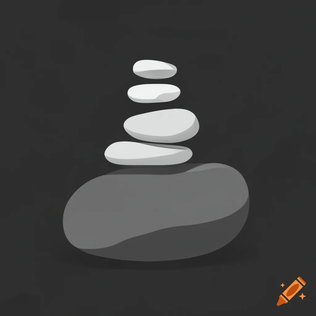 Simple black and white logo design with stones stacked on each other on ...