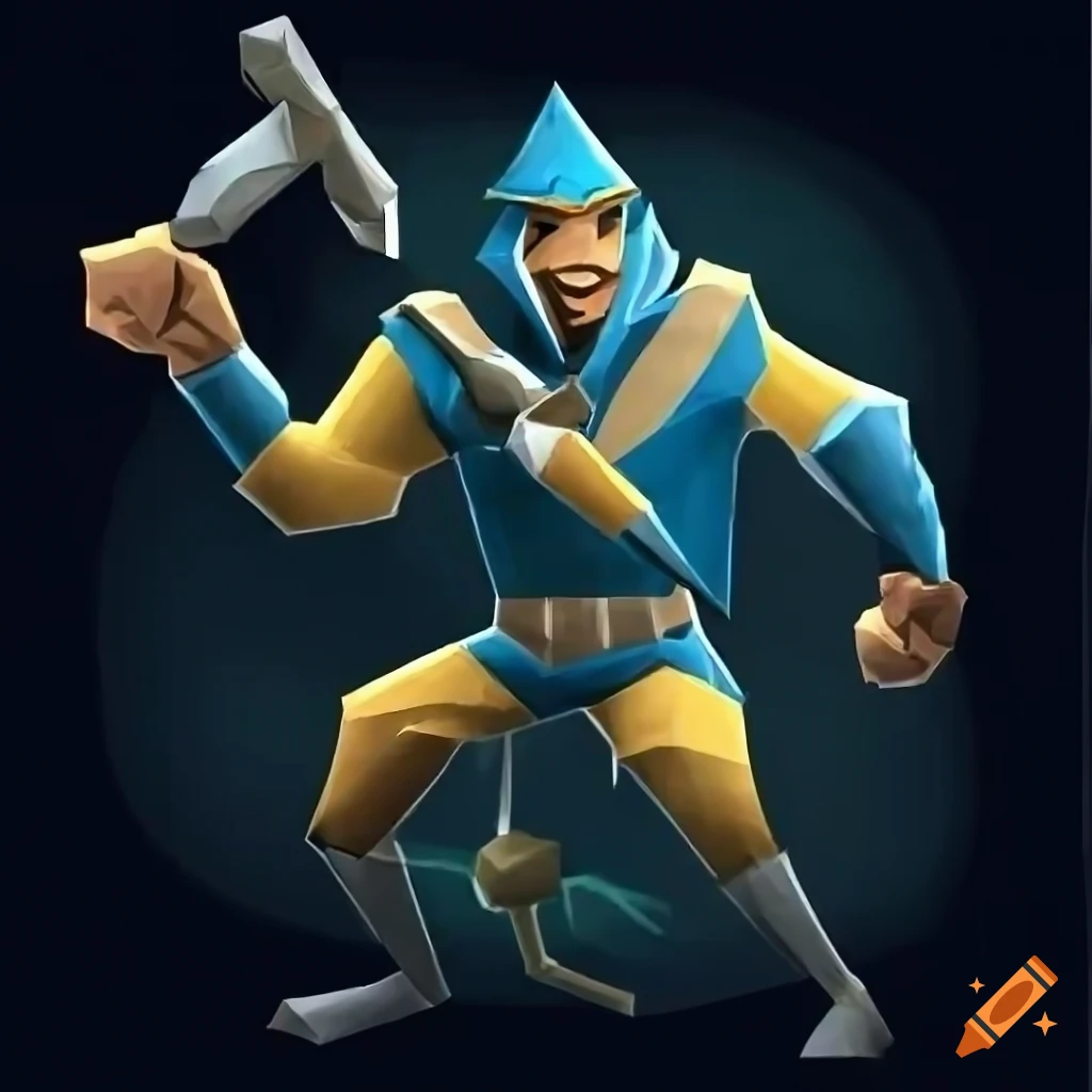 Oldschool runescape adventurer character on Craiyon