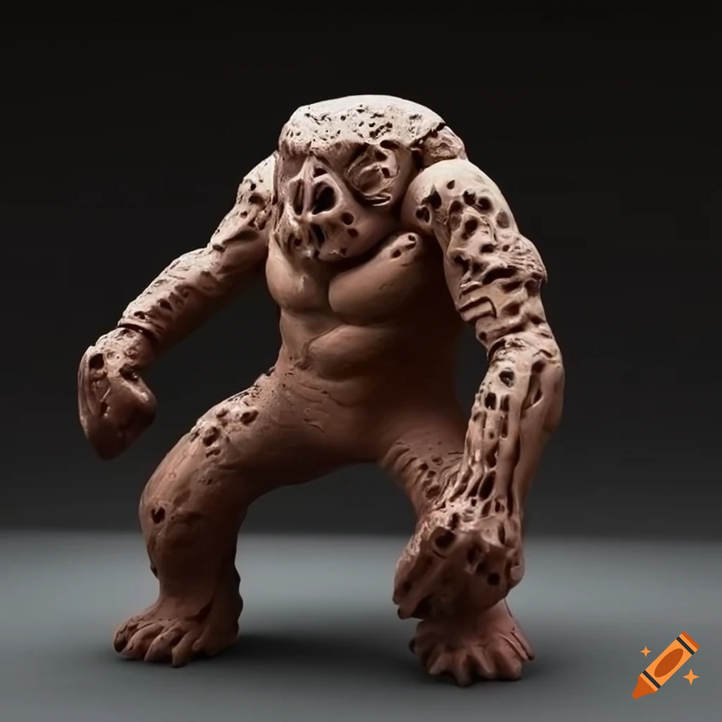 Serpentine clay golem with malleable form on Craiyon