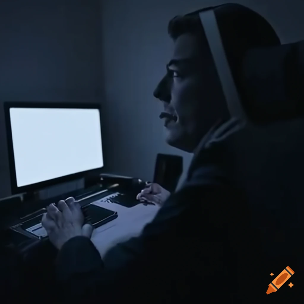 Elon musk typing on a computer on Craiyon