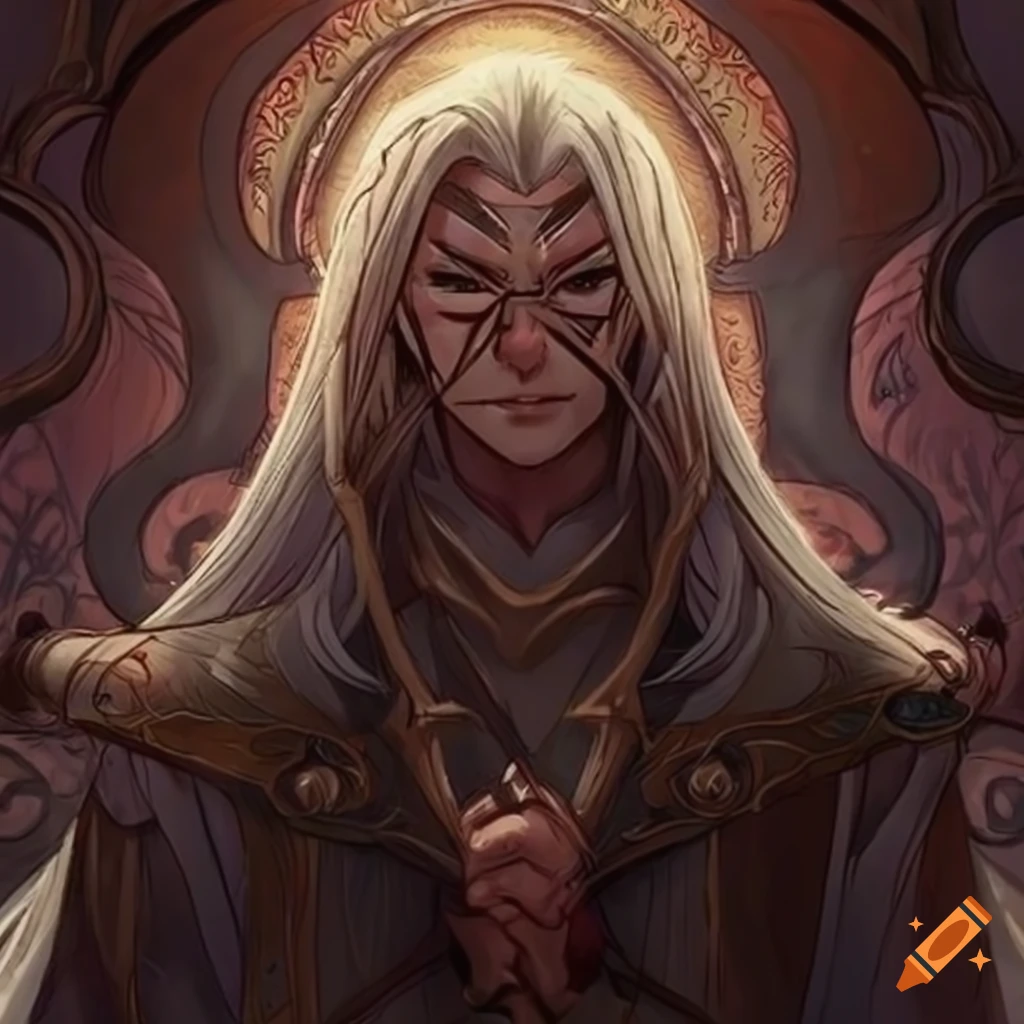 Dirthamen, elven deity of secrets and knowledge in anime style on Craiyon