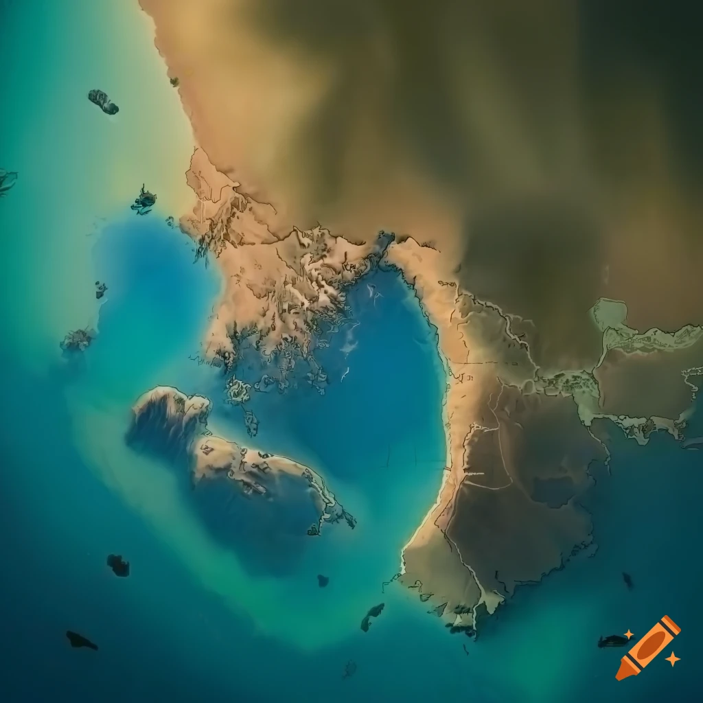 Detailed map of the fictional land of hiraeth with unique land ...