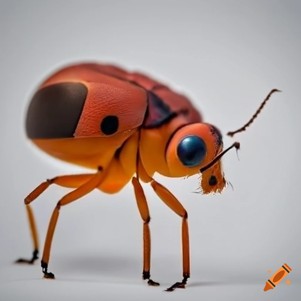 Funny bug on a white background on Craiyon