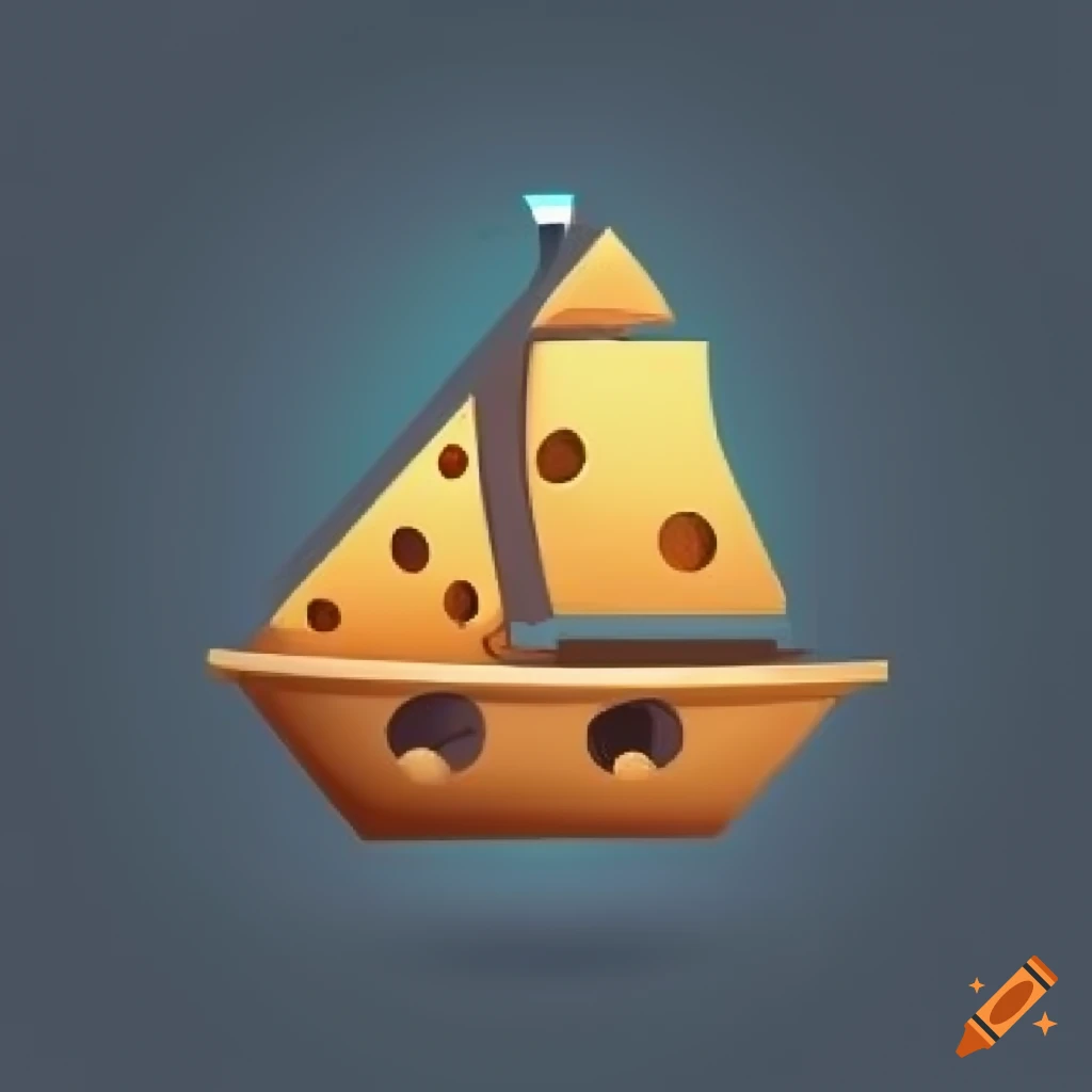 Cheese ship icon in soft style for 2D video game on Craiyon