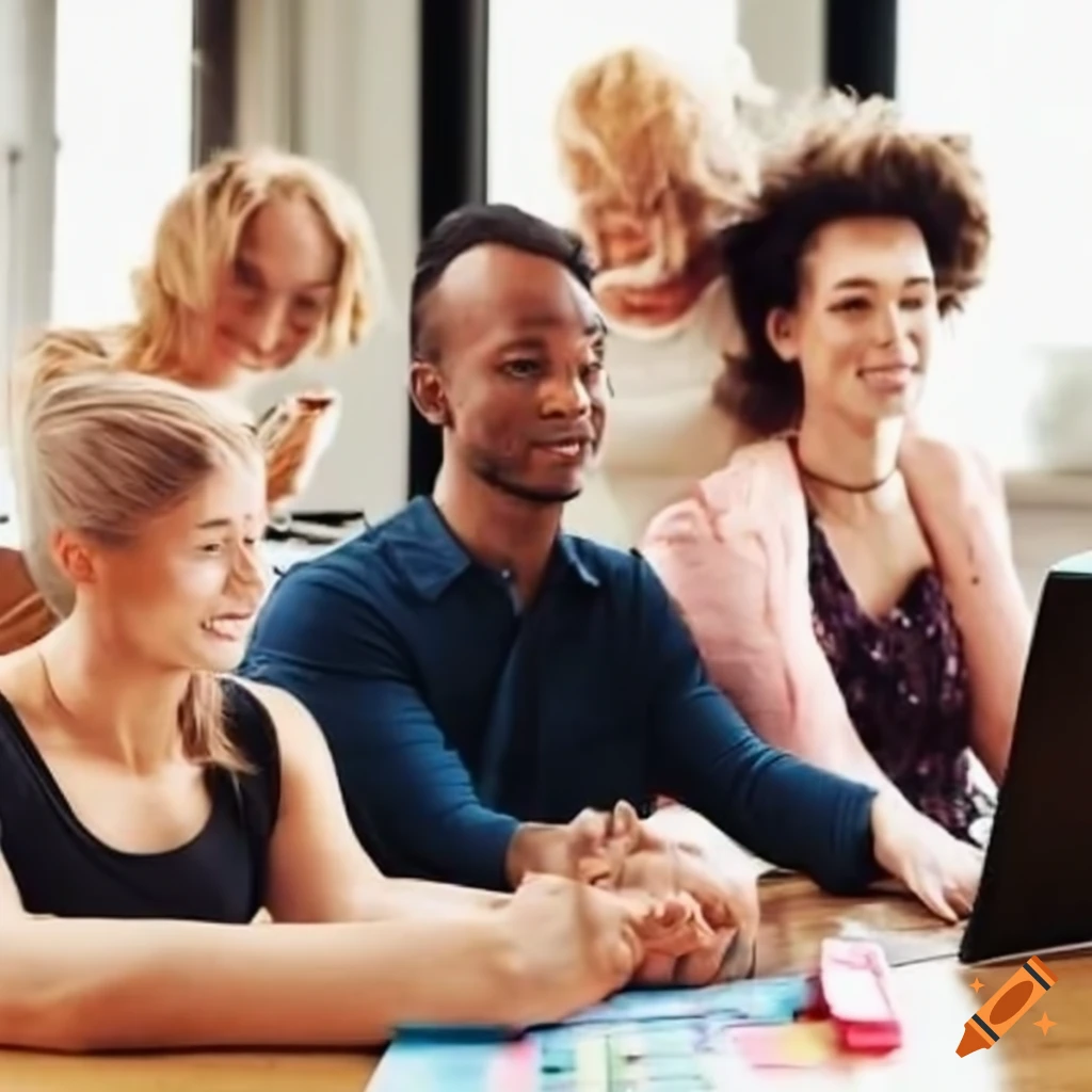 Group collaboration and creativity concept on Craiyon