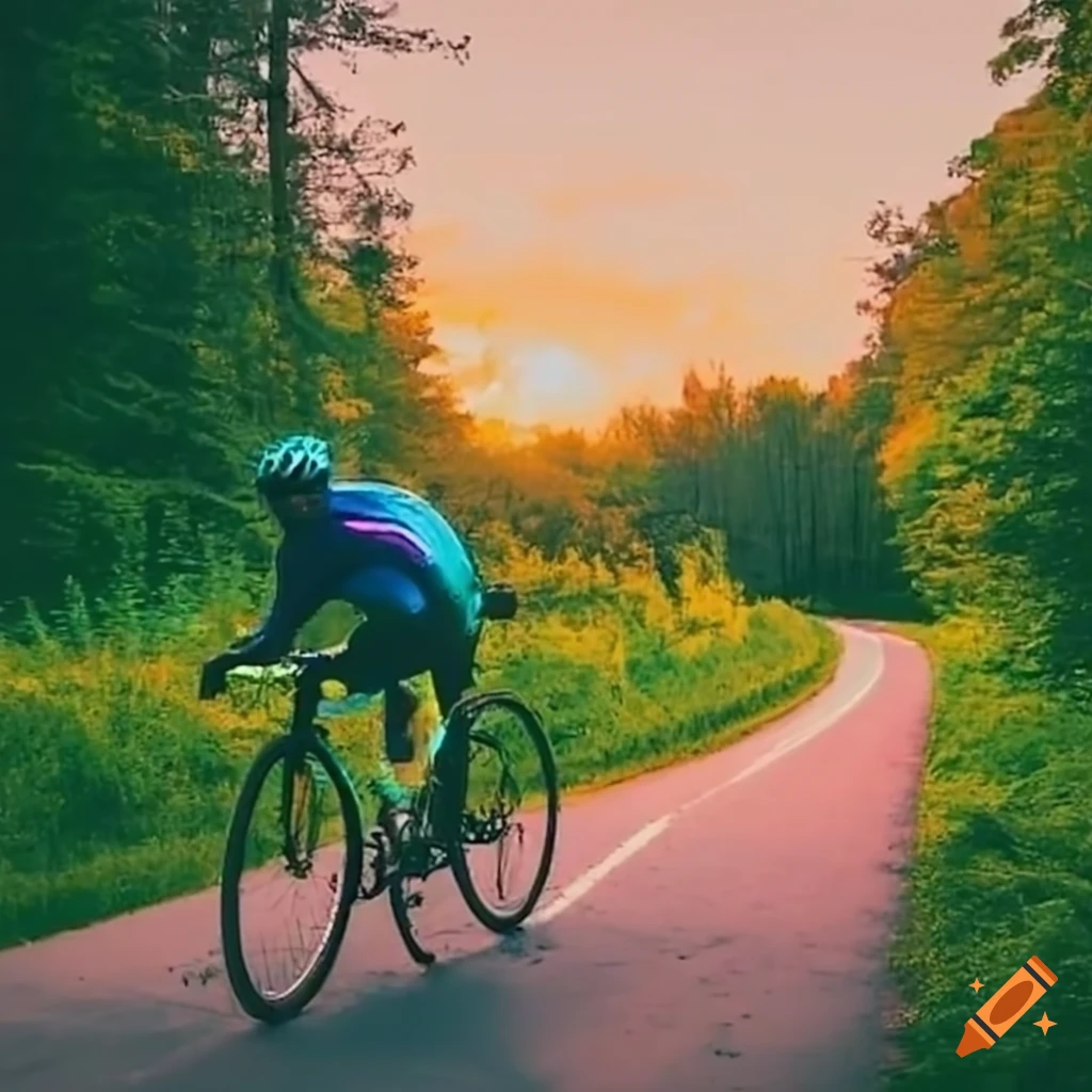 Person biking in wisconsin on Craiyon