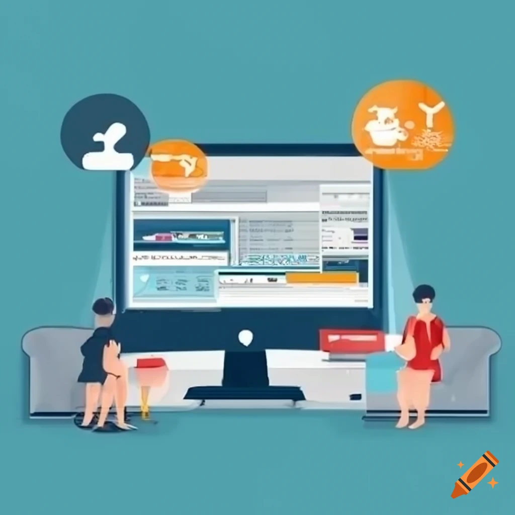 Customer relationship management software interface on Craiyon