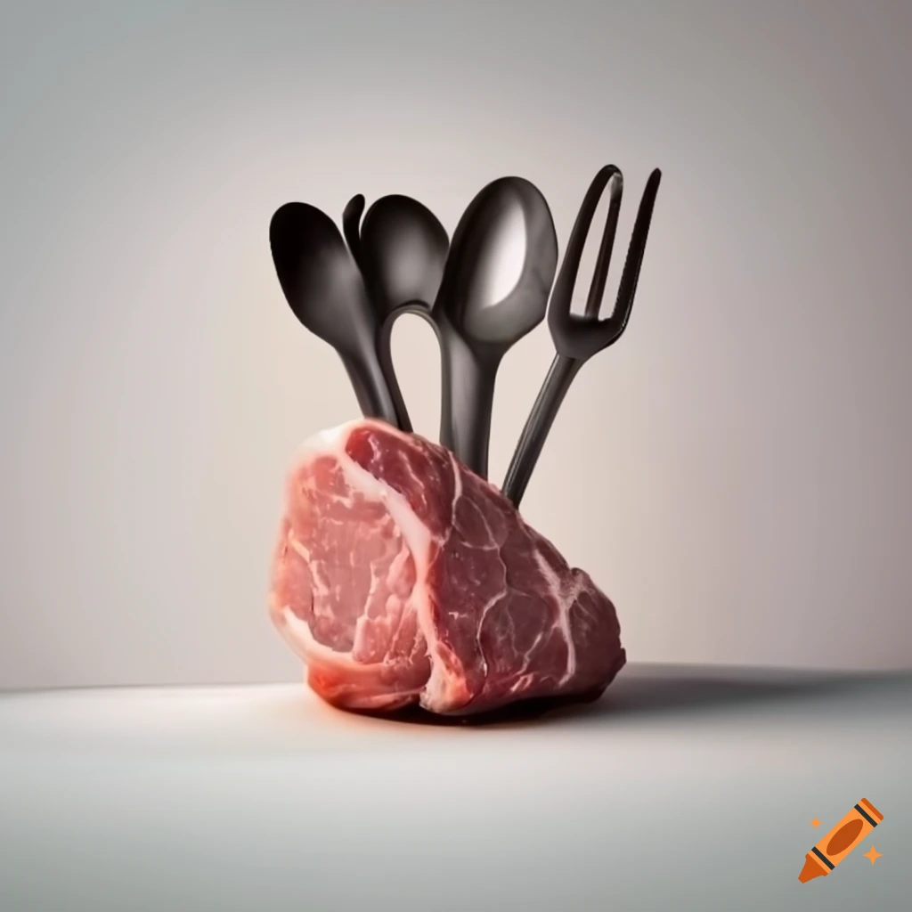 Utensils made from meat on Craiyon
