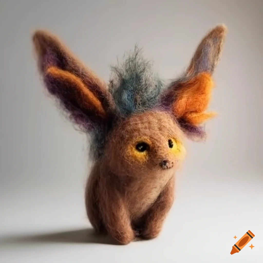 Felted wool creatures with detailed clothing on Craiyon