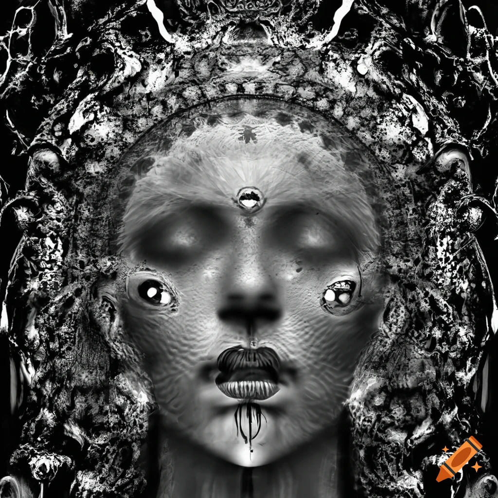 Youtube banner image for esoteric explorations channel in black and white on Craiyon