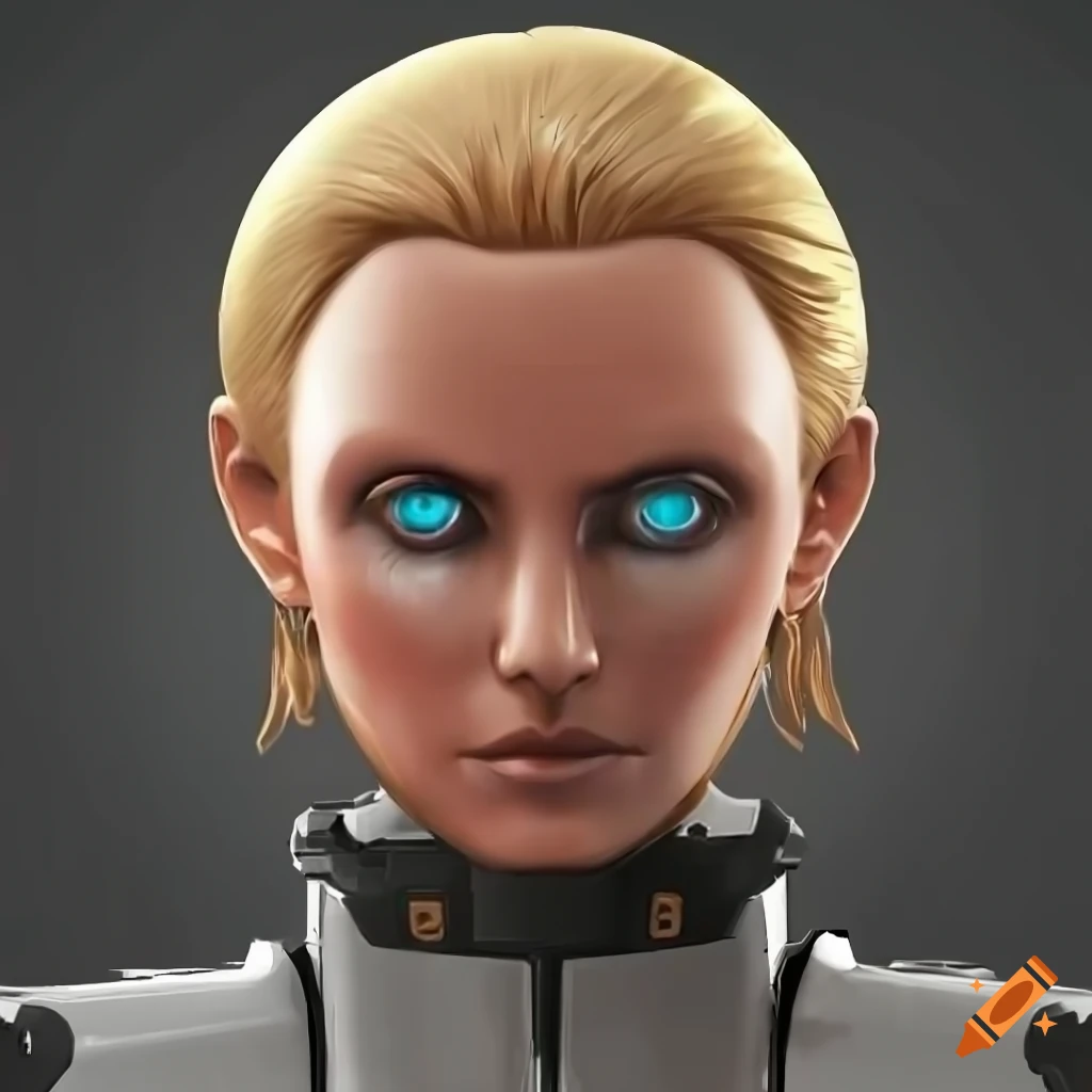 Sci-fi android with blonde hair on Craiyon