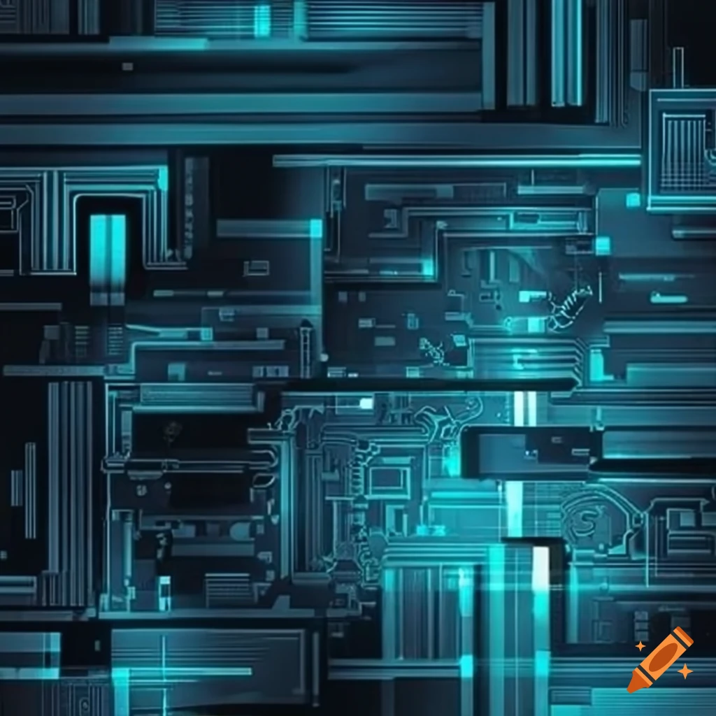 Technological pattern on Craiyon