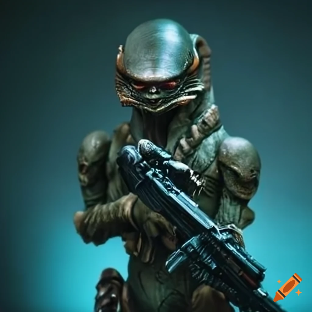 Carnivorous alien soldier on Craiyon