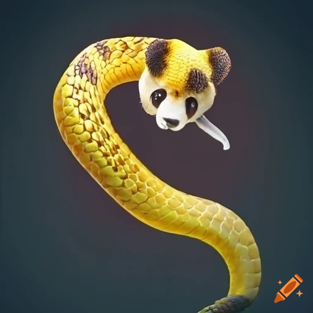 Hybrid of a yellow snake and a panda on Craiyon