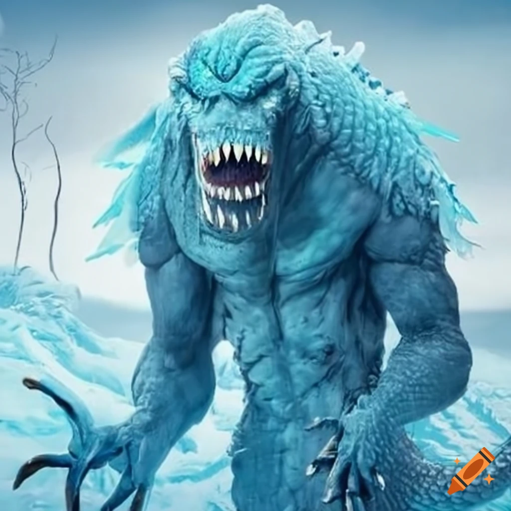 Ice monster creature on Craiyon