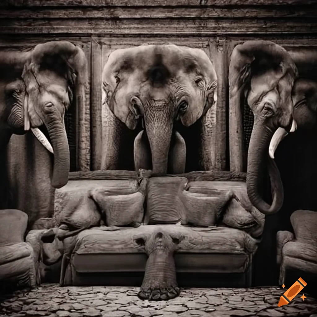 Empty room without elephants on Craiyon