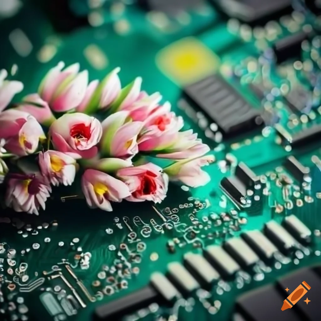 Flowers on pcb board on Craiyon