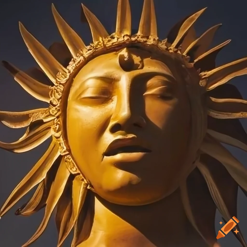Sun god statue on Craiyon