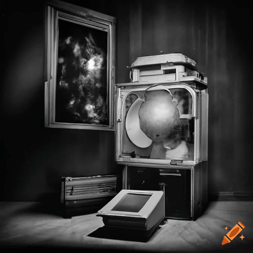 Time machine photo booth in outer space on Craiyon