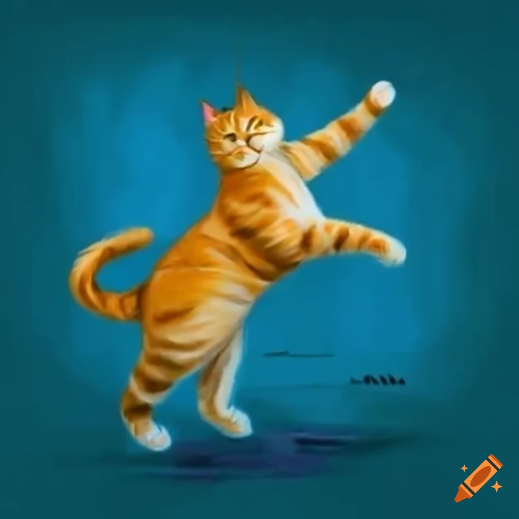 Dancing cat on Craiyon