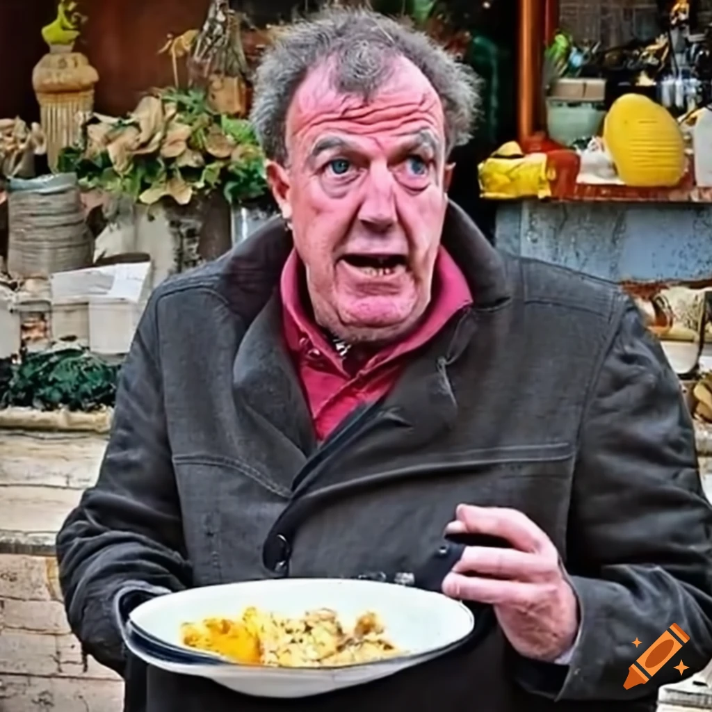 Jeremy clarkson enjoying a meal on Craiyon